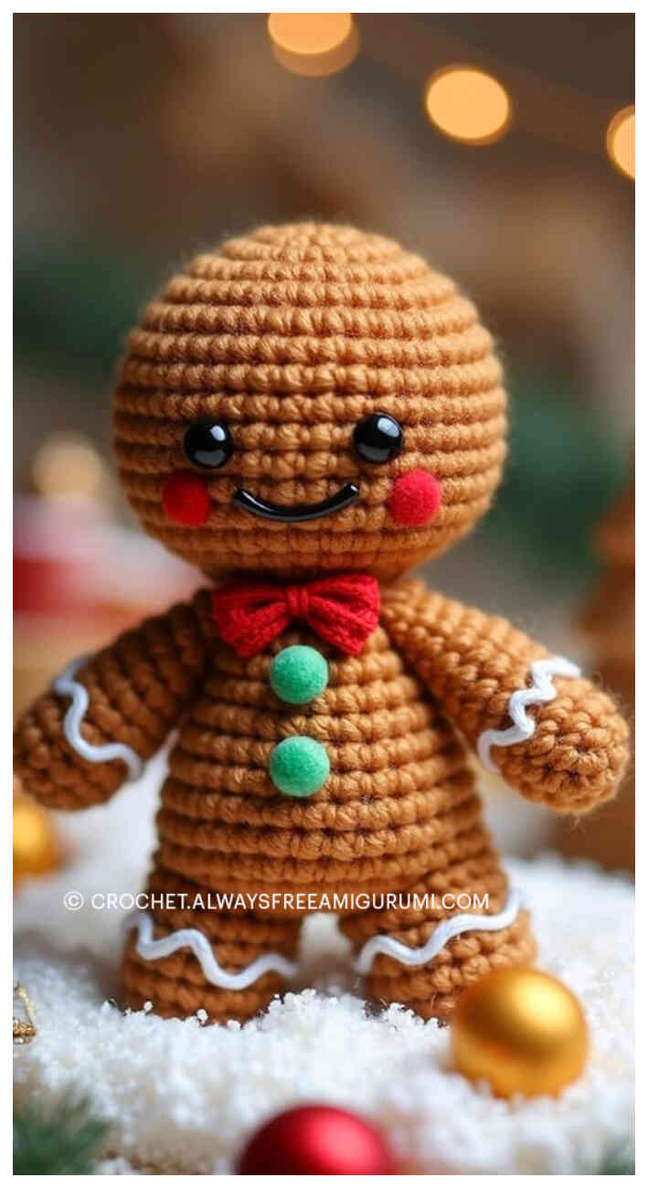 Amigurumi Cute Gingerbread Man Free Crochet Pattern - Amigurumi