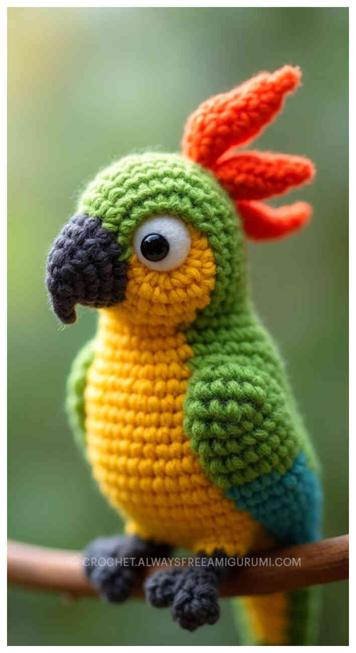Amigurumi Cute Parrot Free Crochet Pattern - Amigurumi