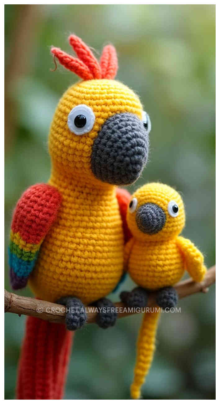 Amigurumi Cute Parrot Free Crochet Pattern - Amigurumi
